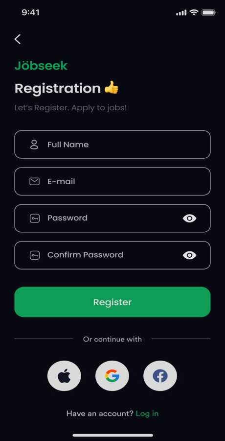 Online Job Finder App | UI Kit | Flutter | Figma FREE | JobSeek by ...