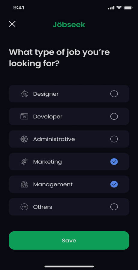 Online Job Finder App | UI Kit | Flutter | Figma FREE | JobSeek by ...