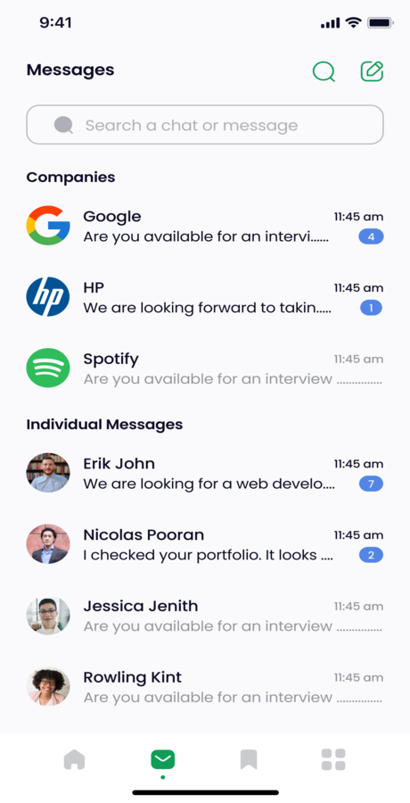 Online Job Finder App | UI Kit | Flutter | Figma FREE | JobSeek by ...