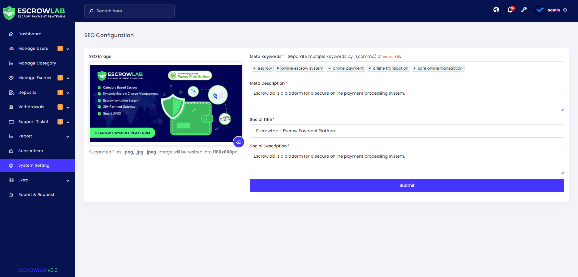 EscrowLab - Escrow Payment Platform by ViserLab | CodeCanyon