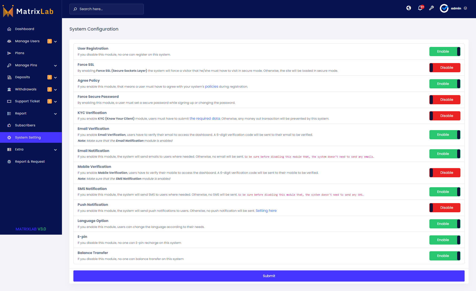 MatrixLab - Multilevel Matrix Platform by ViserLab | CodeCanyon