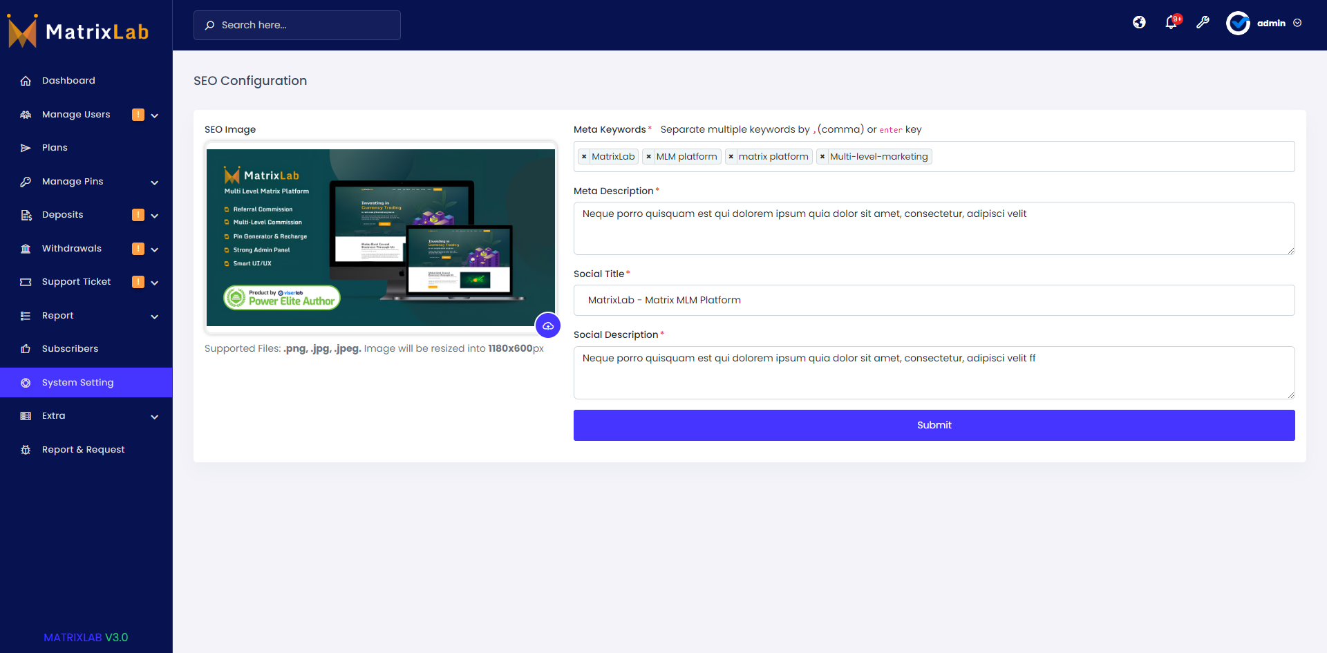 MatrixLab - Multilevel Matrix Platform by ViserLab | CodeCanyon