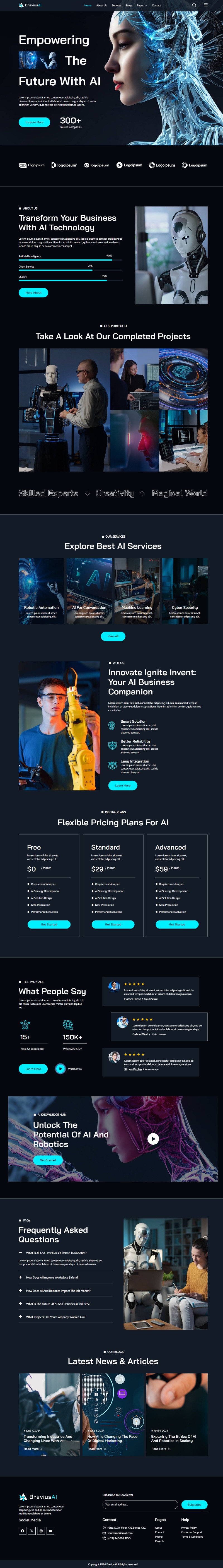 BraviusAI – AI & Robotics Elementor Template Kit by Evonicmedia ...