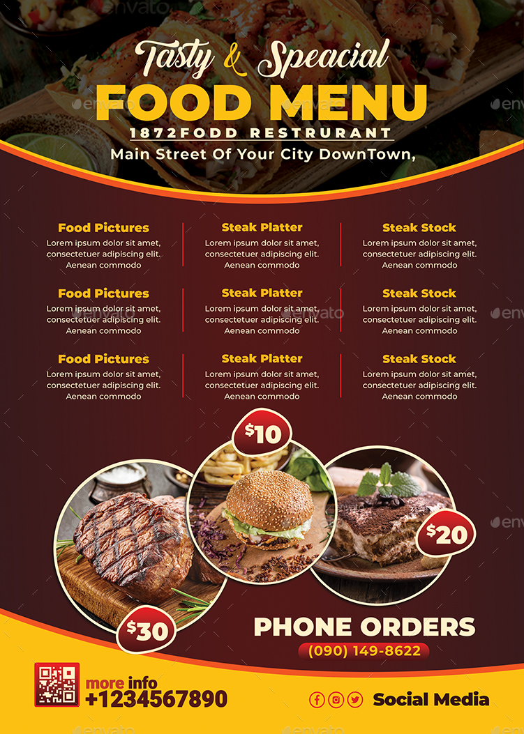 Restaurant Menu Bundle Templates, Print Templates | GraphicRiver