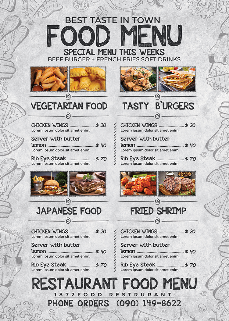 Restaurant Menu Bundle Templates, Print Templates | GraphicRiver