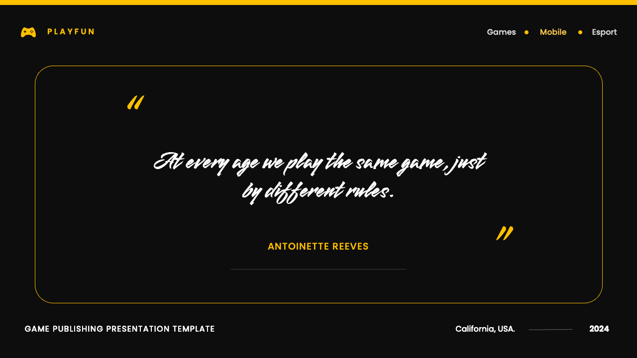 Playfun - Gaming Studio PowerPoint Template, Presentation Templates