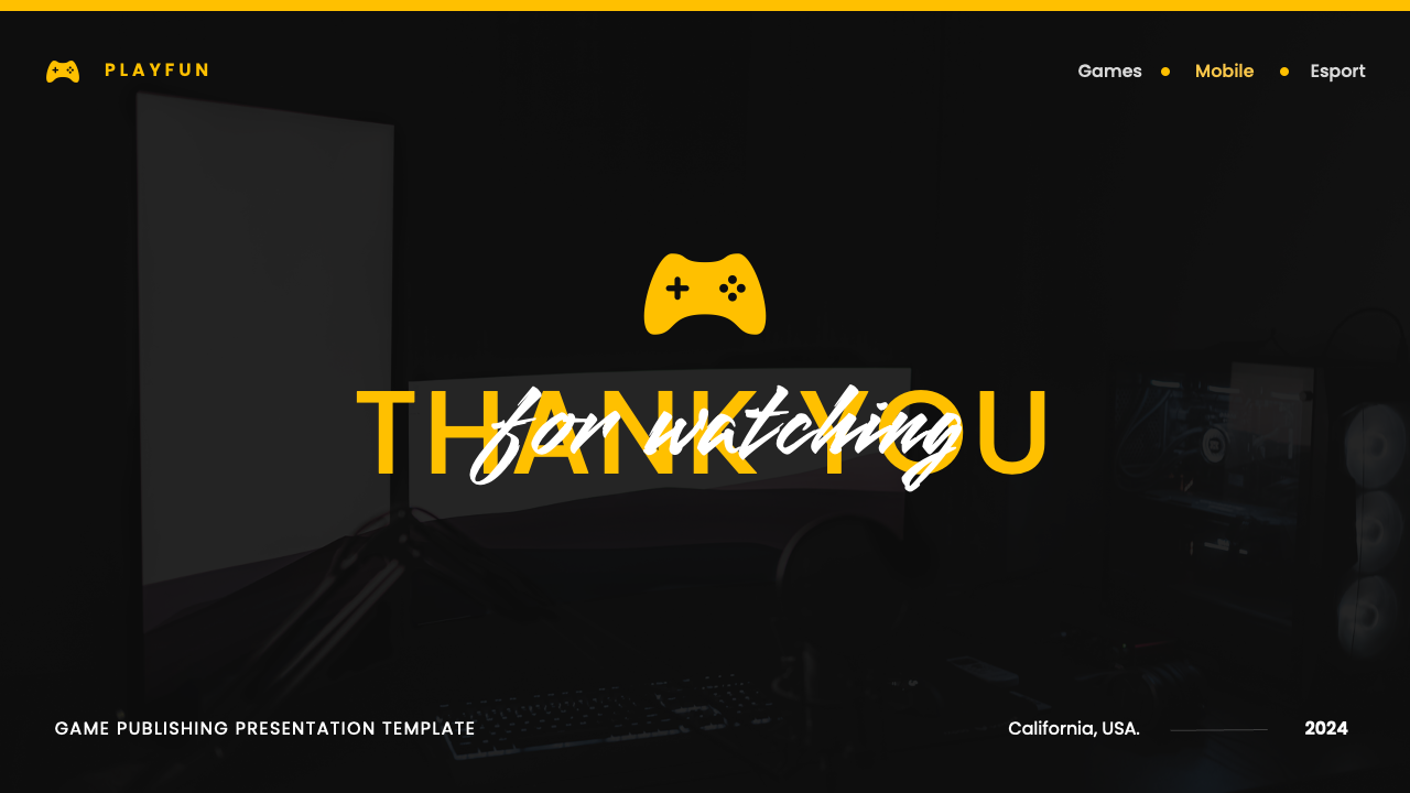 Playfun - Gaming Studio PowerPoint Template, Presentation Templates