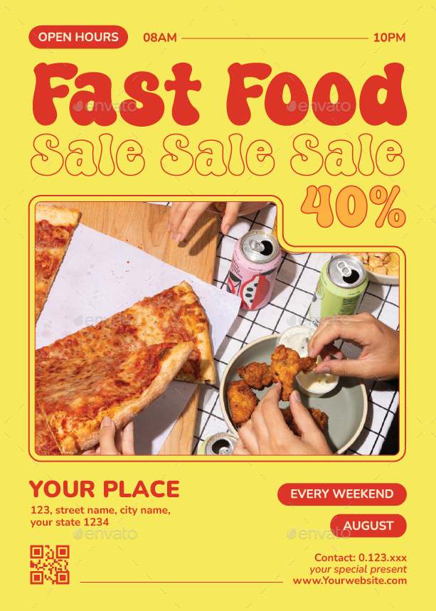 Fast Food Sale Flyer Print Templates Graphicriver