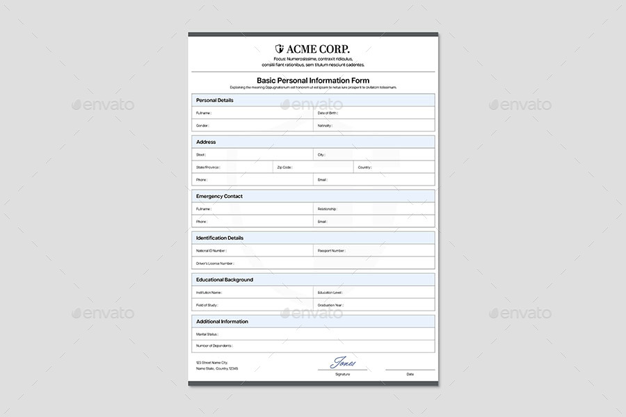 Simple Form Template, Print Templates | GraphicRiver