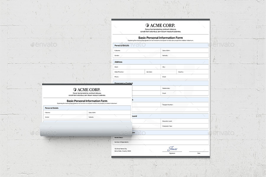 Simple Form Template, Print Templates | GraphicRiver