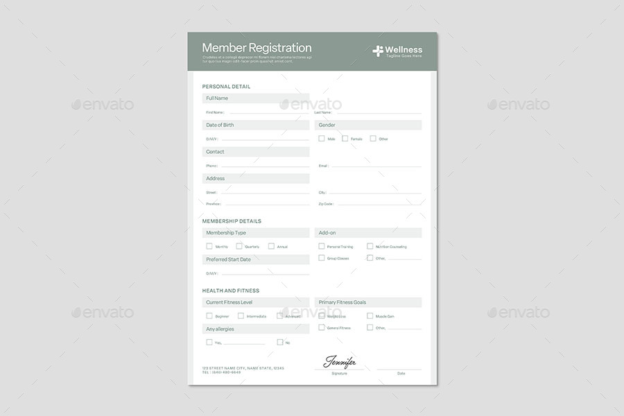 Member Registration Form Template, Print Templates | GraphicRiver