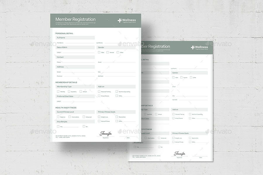 Member Registration Form Template, Print Templates | GraphicRiver