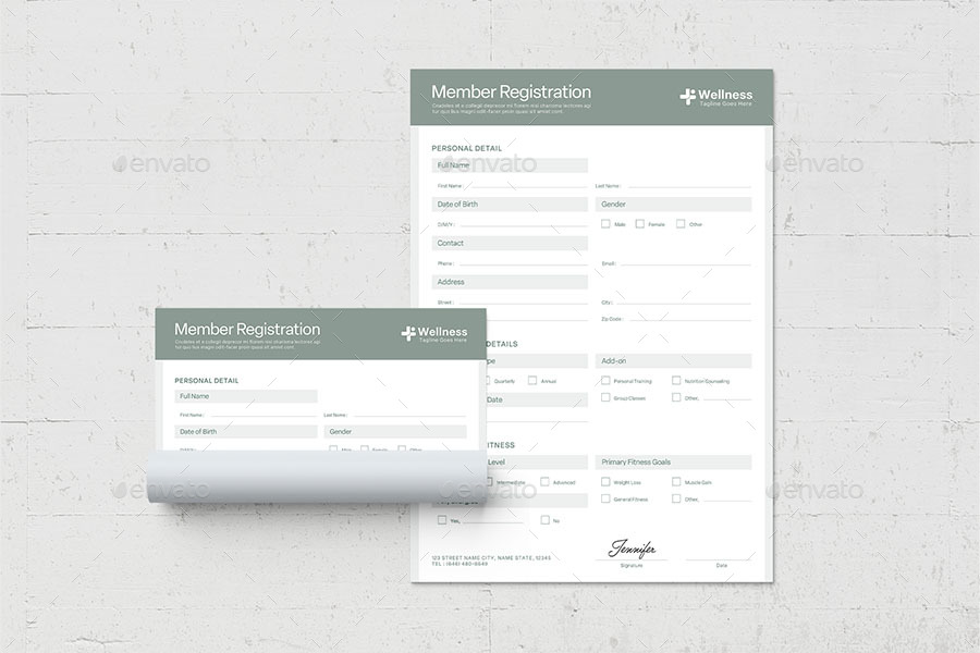 Member Registration Form Template, Print Templates | GraphicRiver
