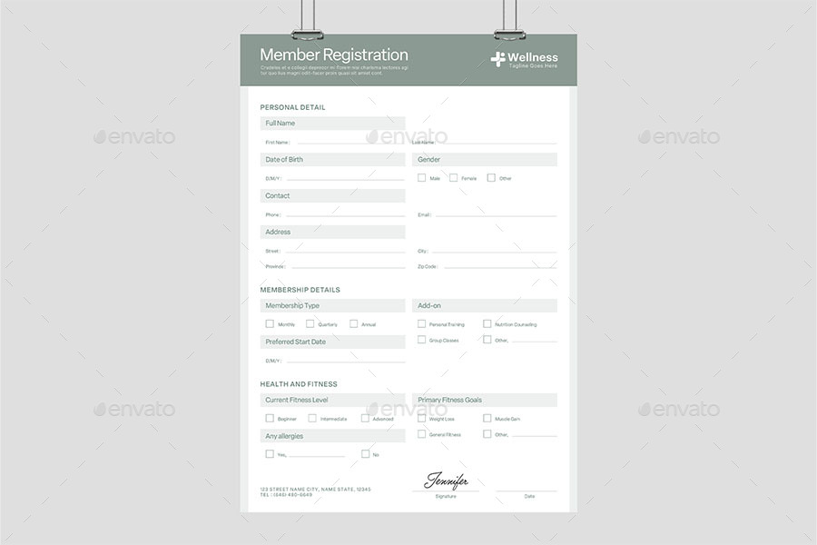 Member Registration Form Template, Print Templates | GraphicRiver
