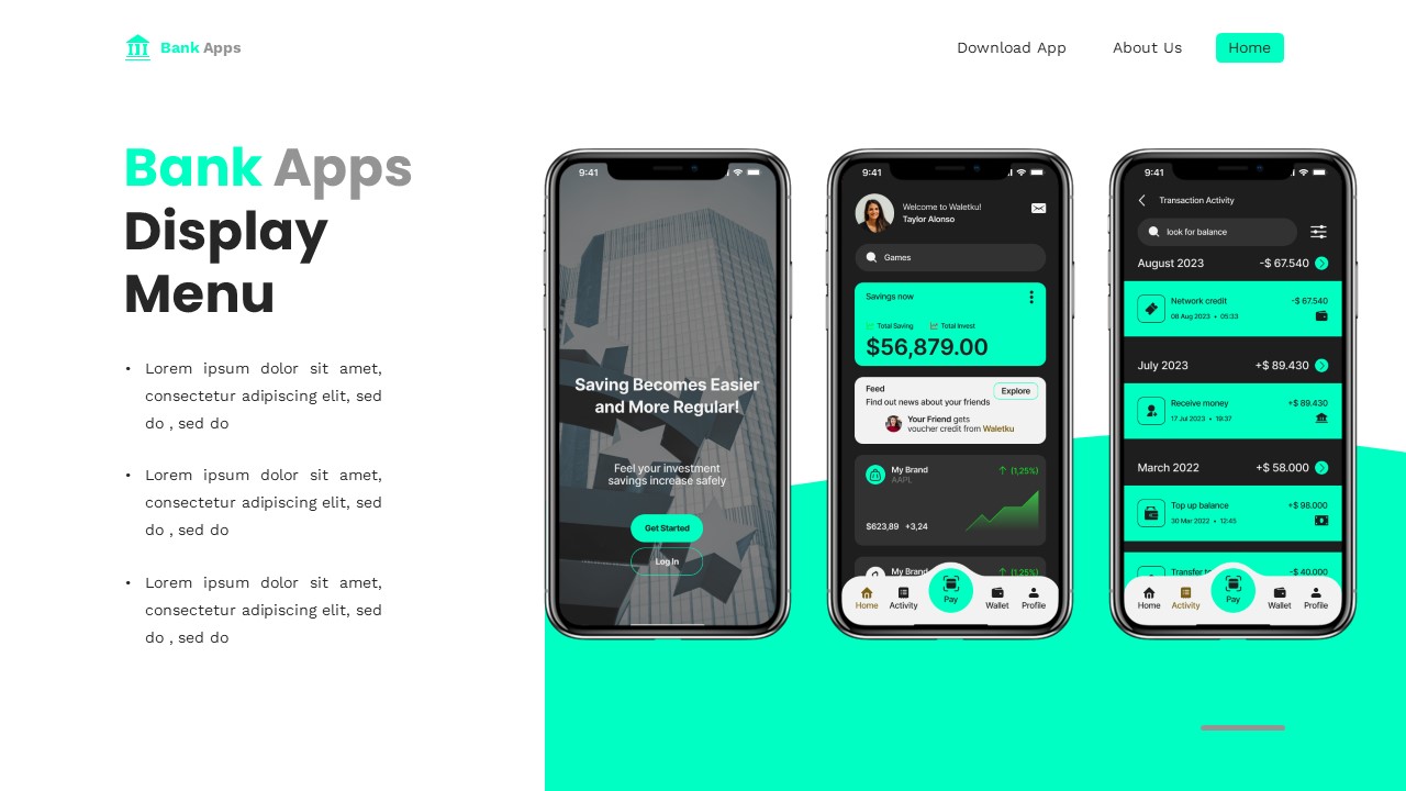 Bank Apps - Mobile App Powerpoint Templates, Presentation Templates