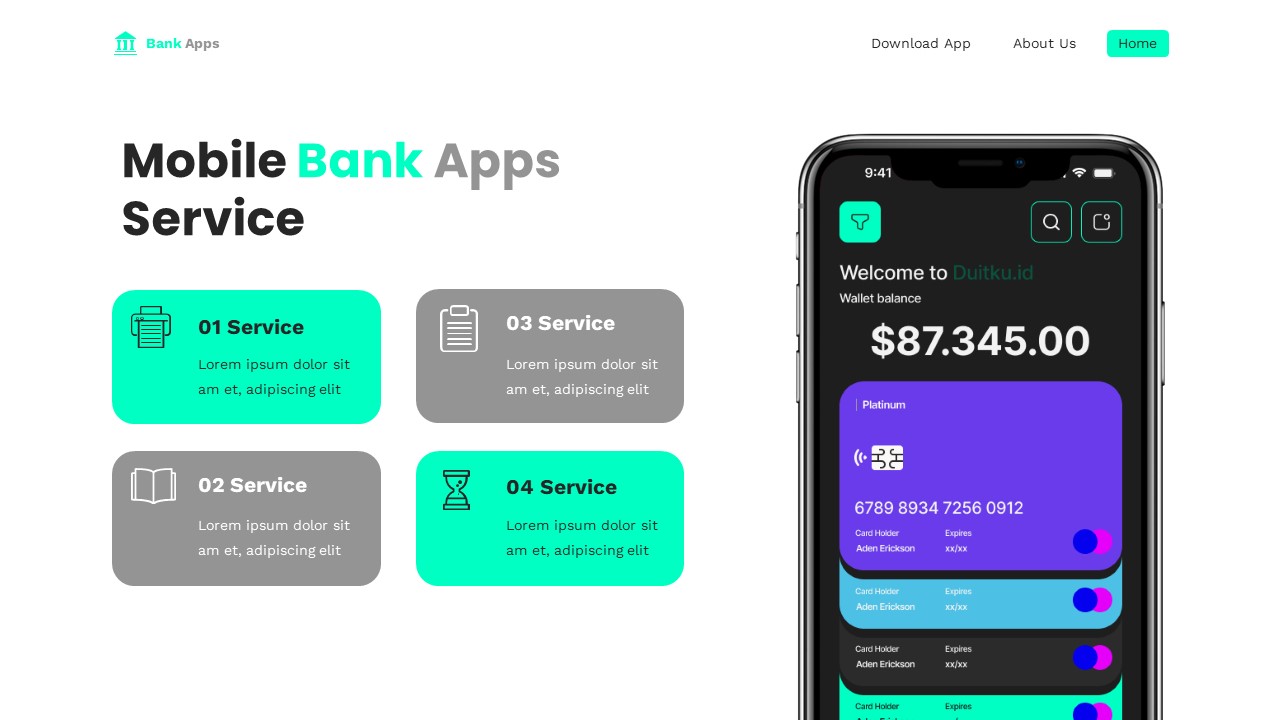 Bank Apps - Mobile App Powerpoint Templates, Presentation Templates