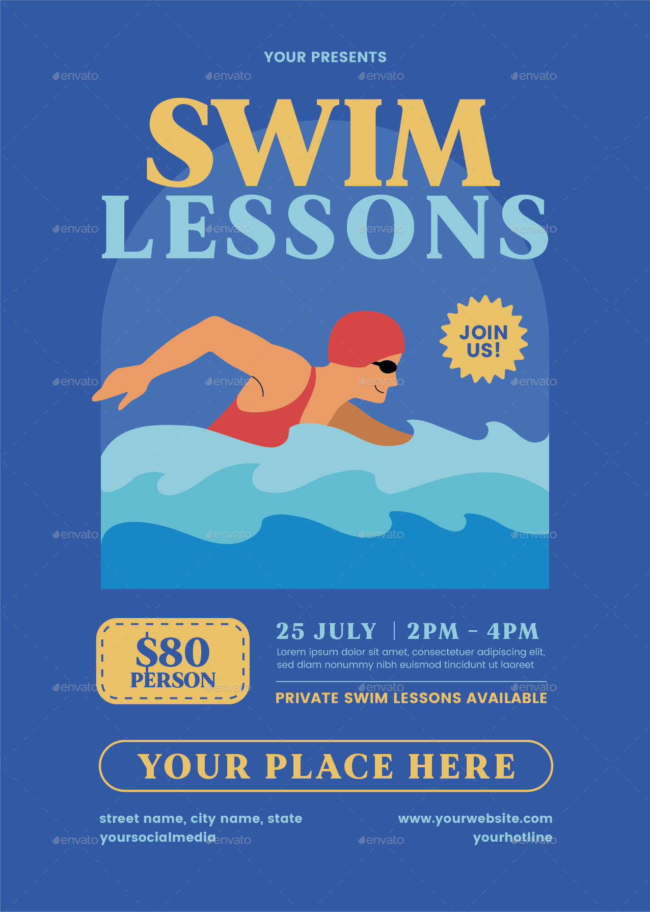 Swim Lesson Flyer, Print Templates | GraphicRiver