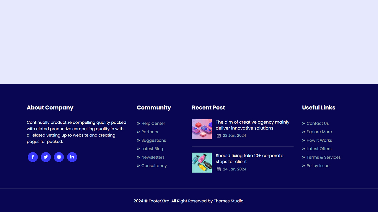 FooterXtra - Bootstrap 5 Footer Area Template by themes_studio | CodeCanyon