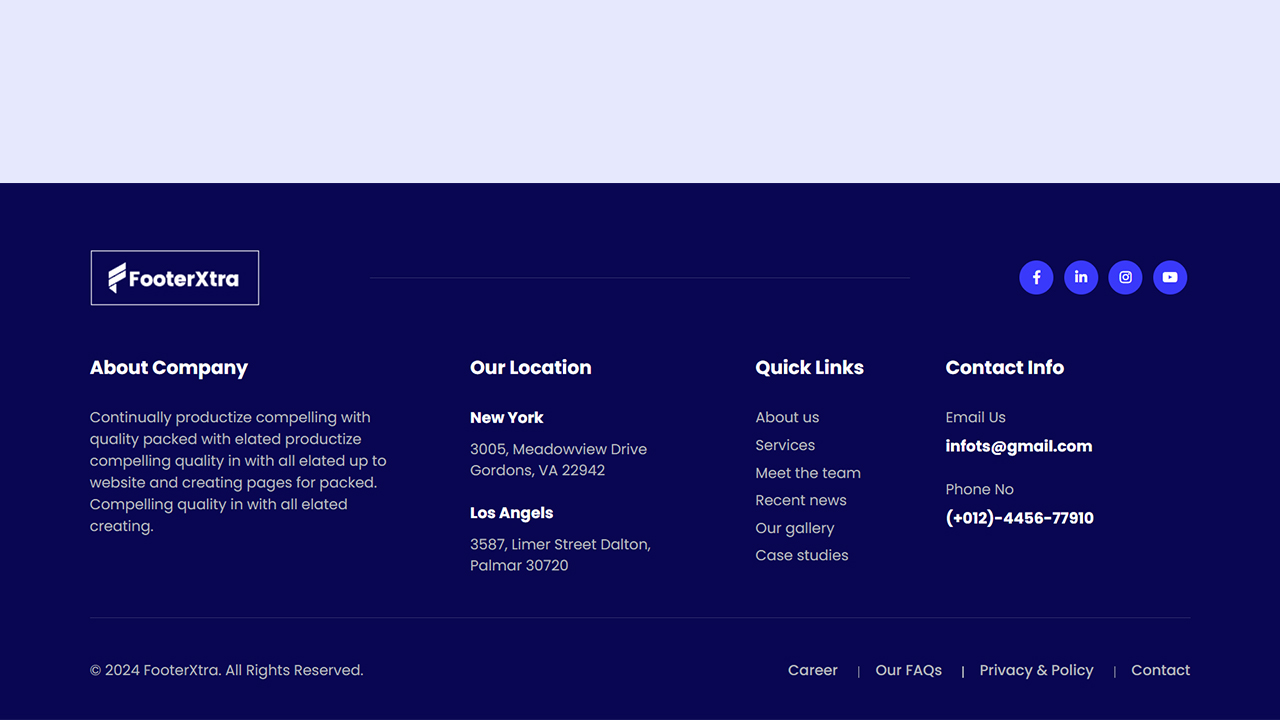 FooterXtra - Bootstrap 5 Footer Area Template by themes_studio | CodeCanyon