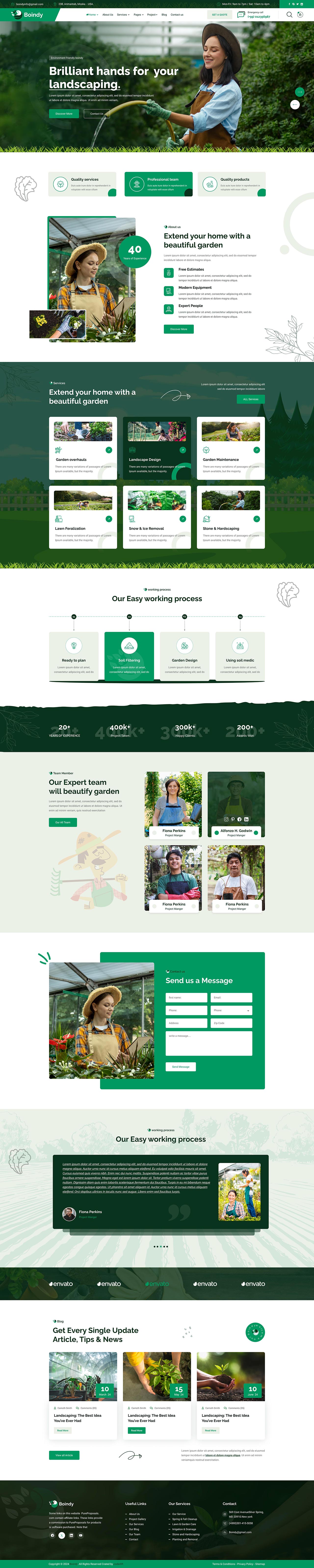 Boindy - Gardening and Landscaping Figma UI Template by spellthemes