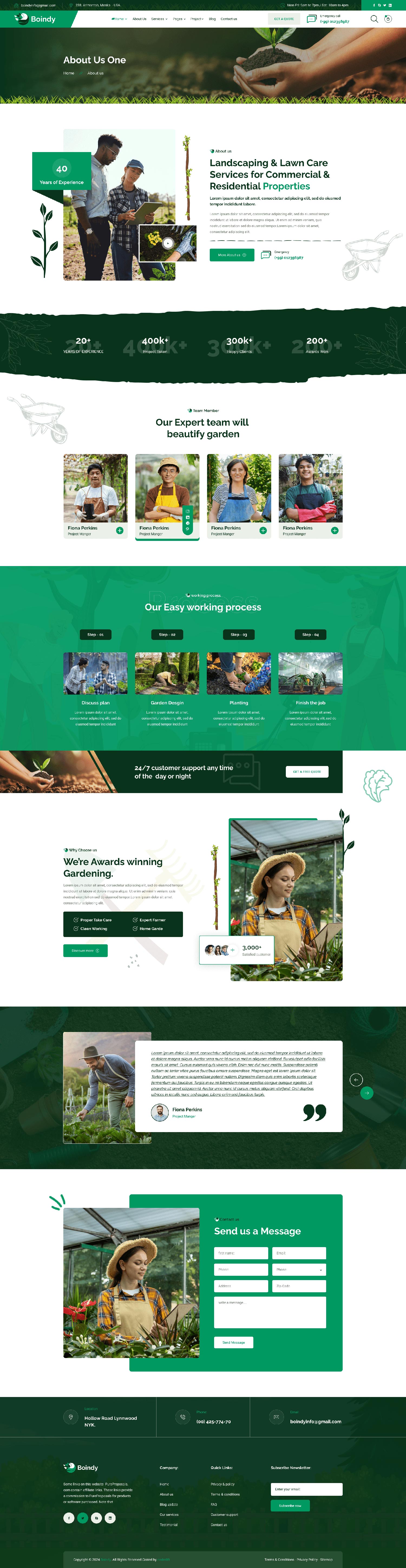 Boindy - Gardening and Landscaping Figma UI Template by spellthemes