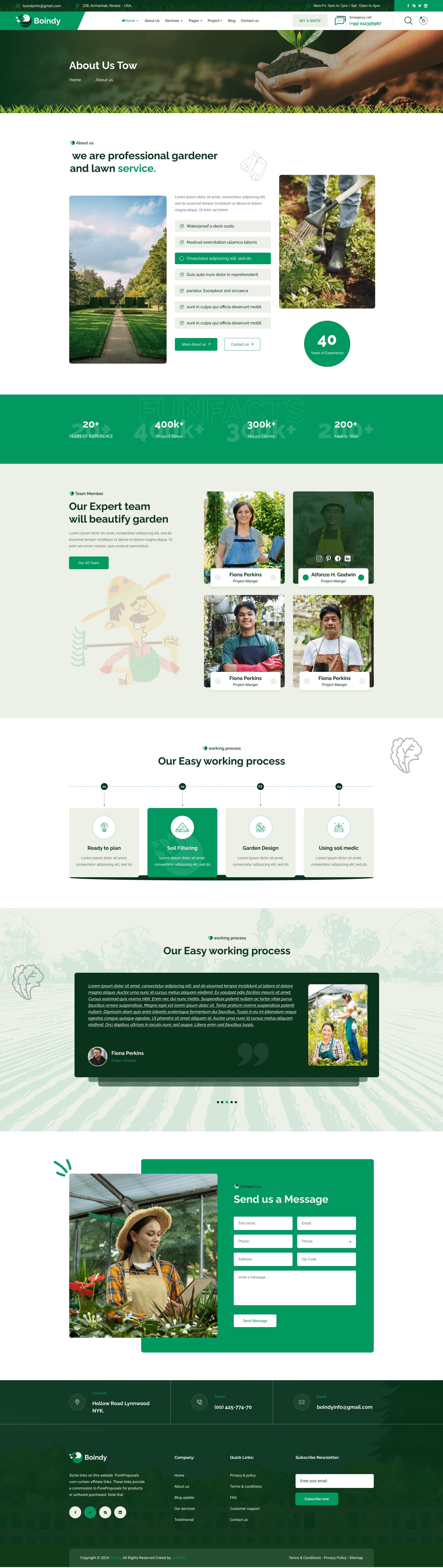 Boindy - Gardening and Landscaping Figma UI Template by spellthemes