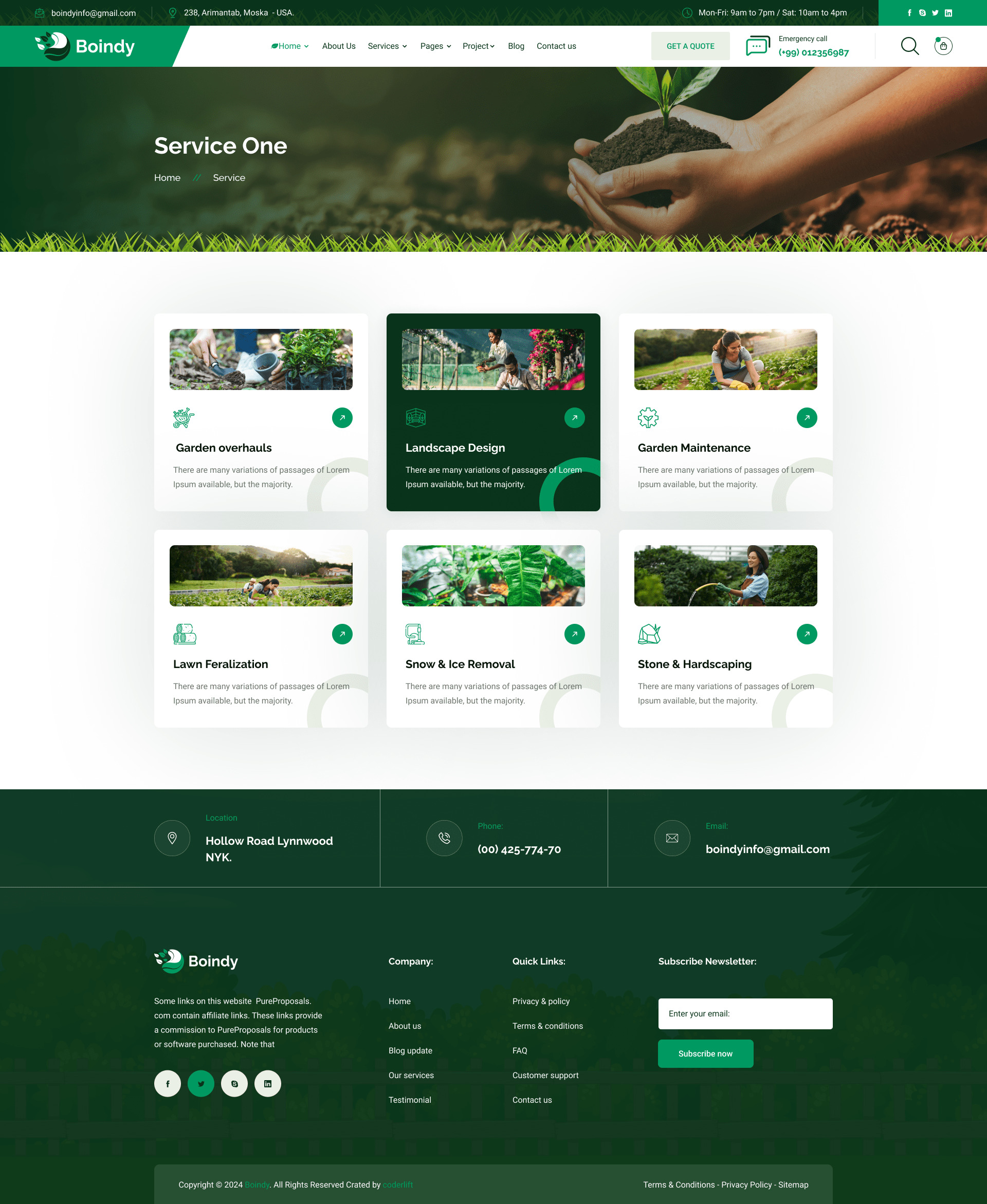 Boindy - Gardening and Landscaping Figma UI Template by spellthemes