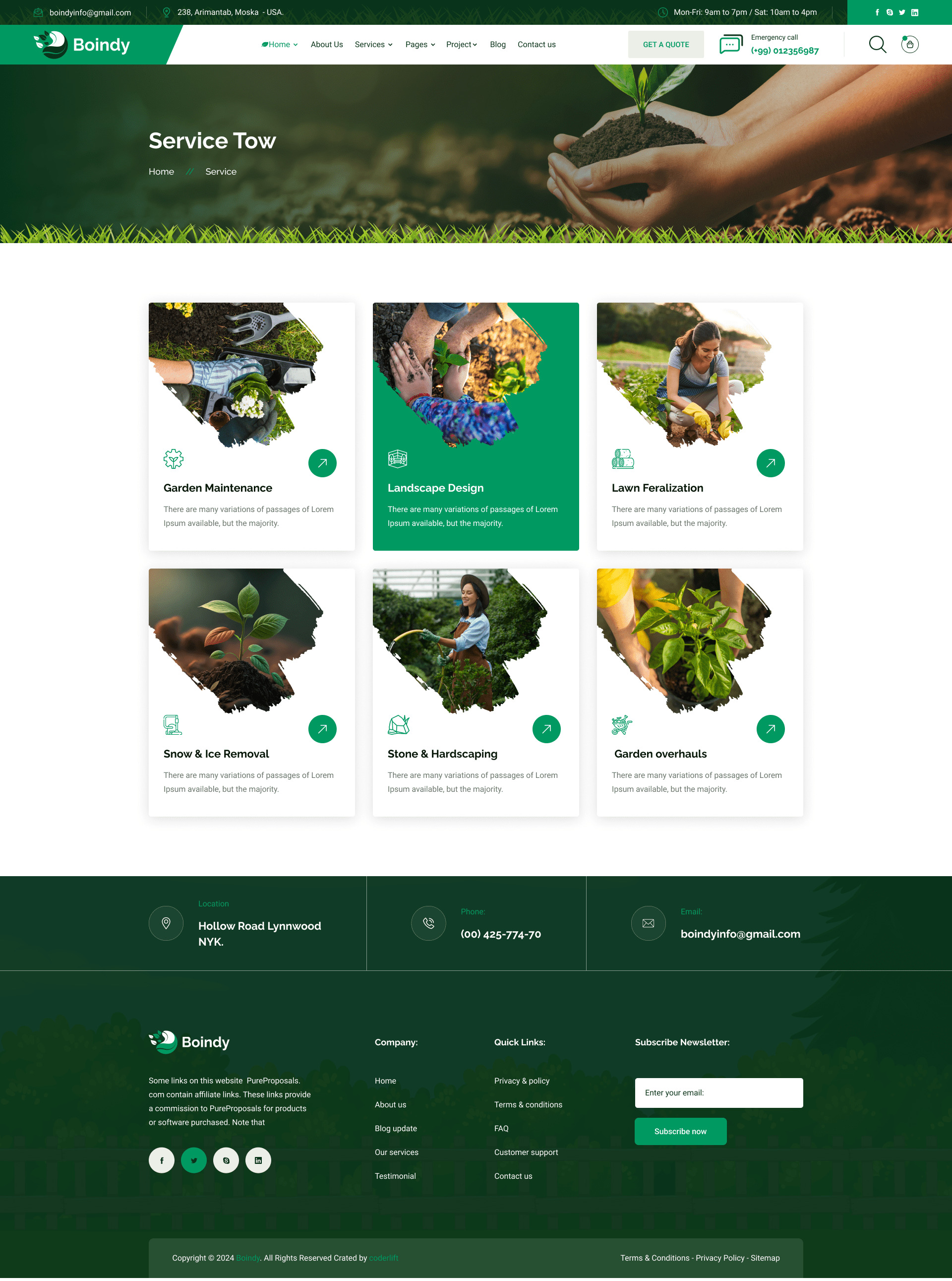 Boindy - Gardening and Landscaping Figma UI Template by spellthemes