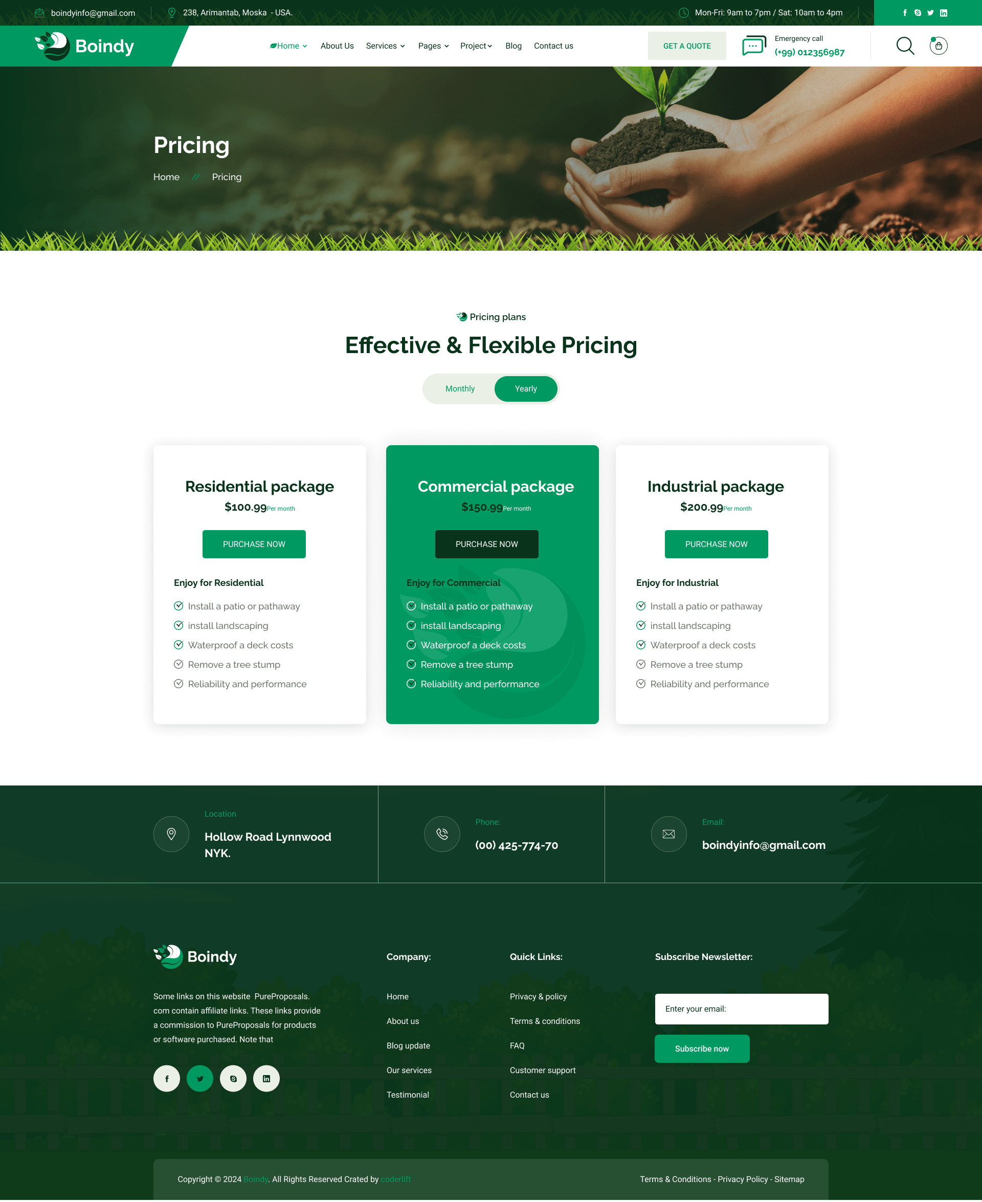 Boindy - Gardening and Landscaping Figma UI Template by spellthemes