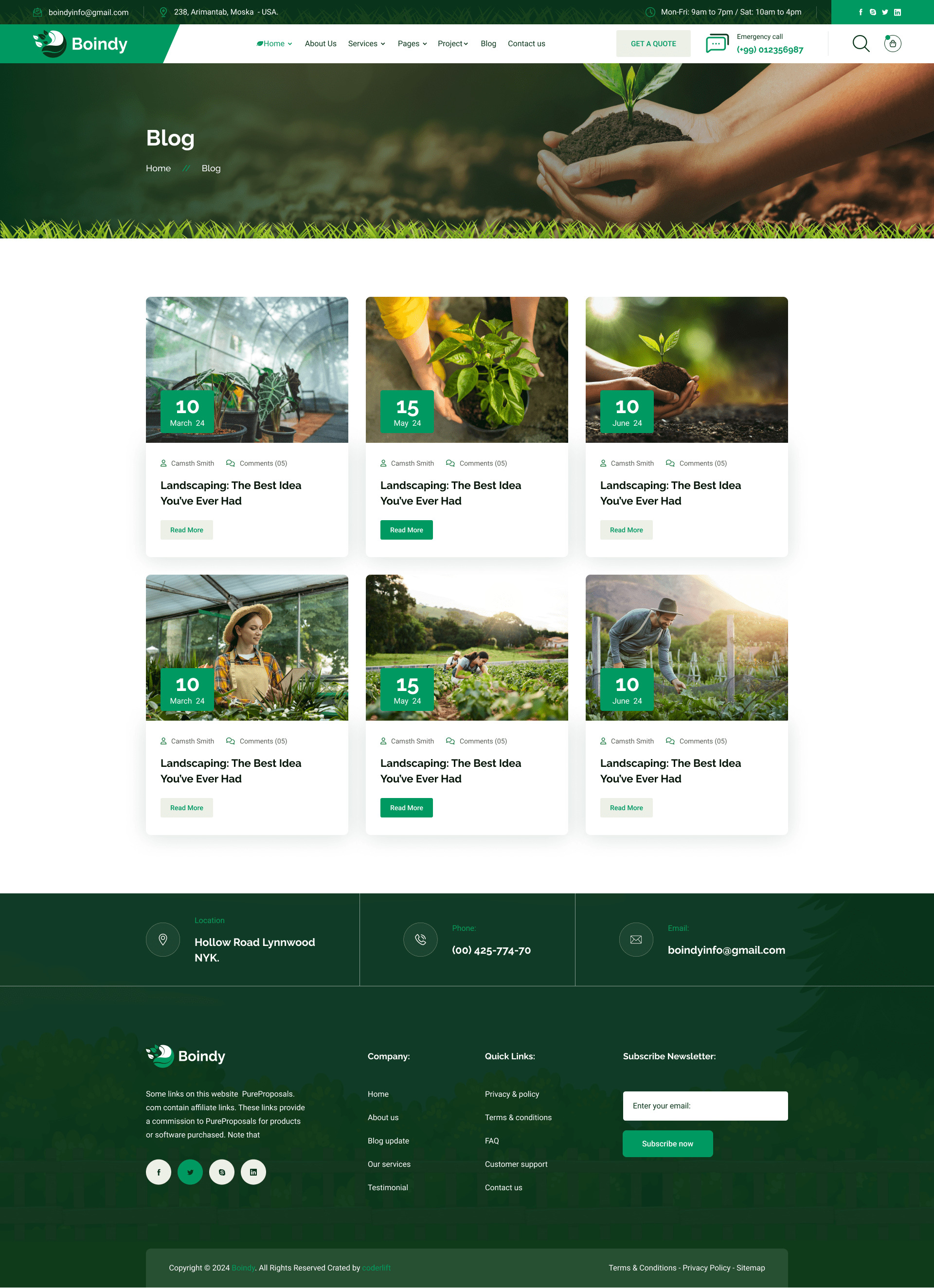 Boindy - Gardening and Landscaping Figma UI Template by spellthemes