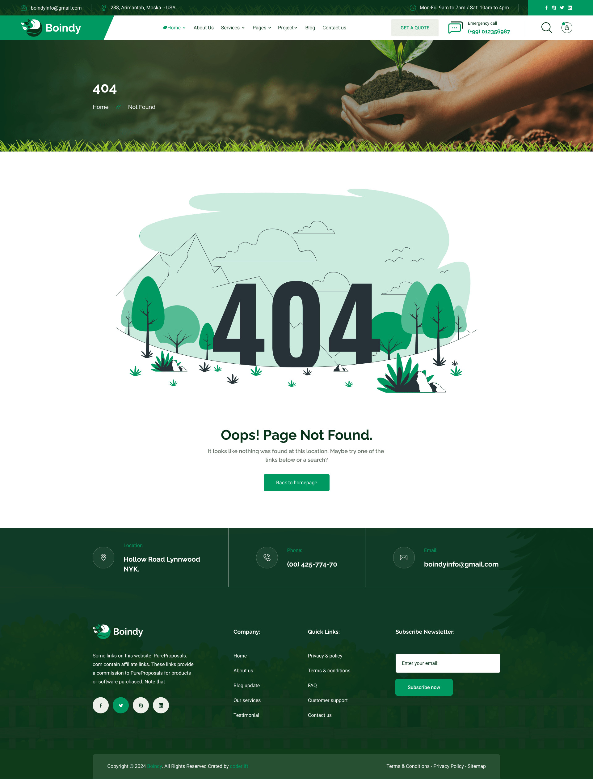 Boindy - Gardening and Landscaping Figma UI Template by spellthemes