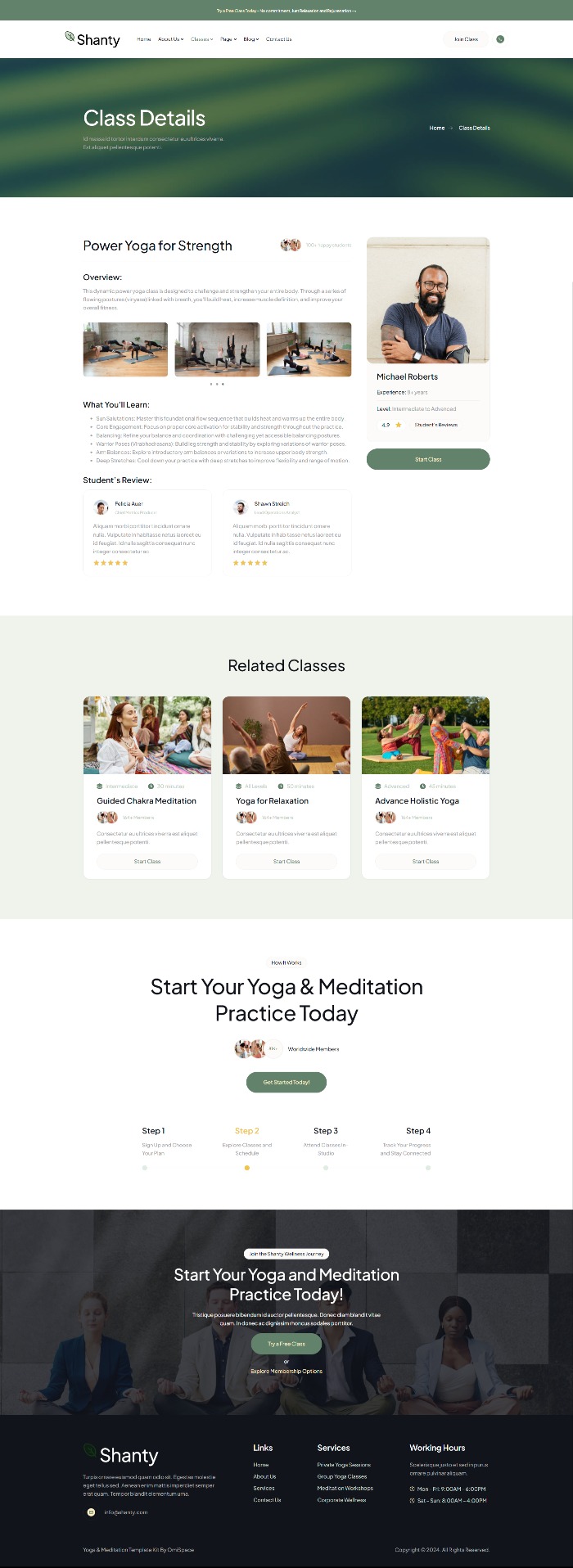 Shanty - Yoga & Meditation Elementor Template Kit by omispace | ThemeForest