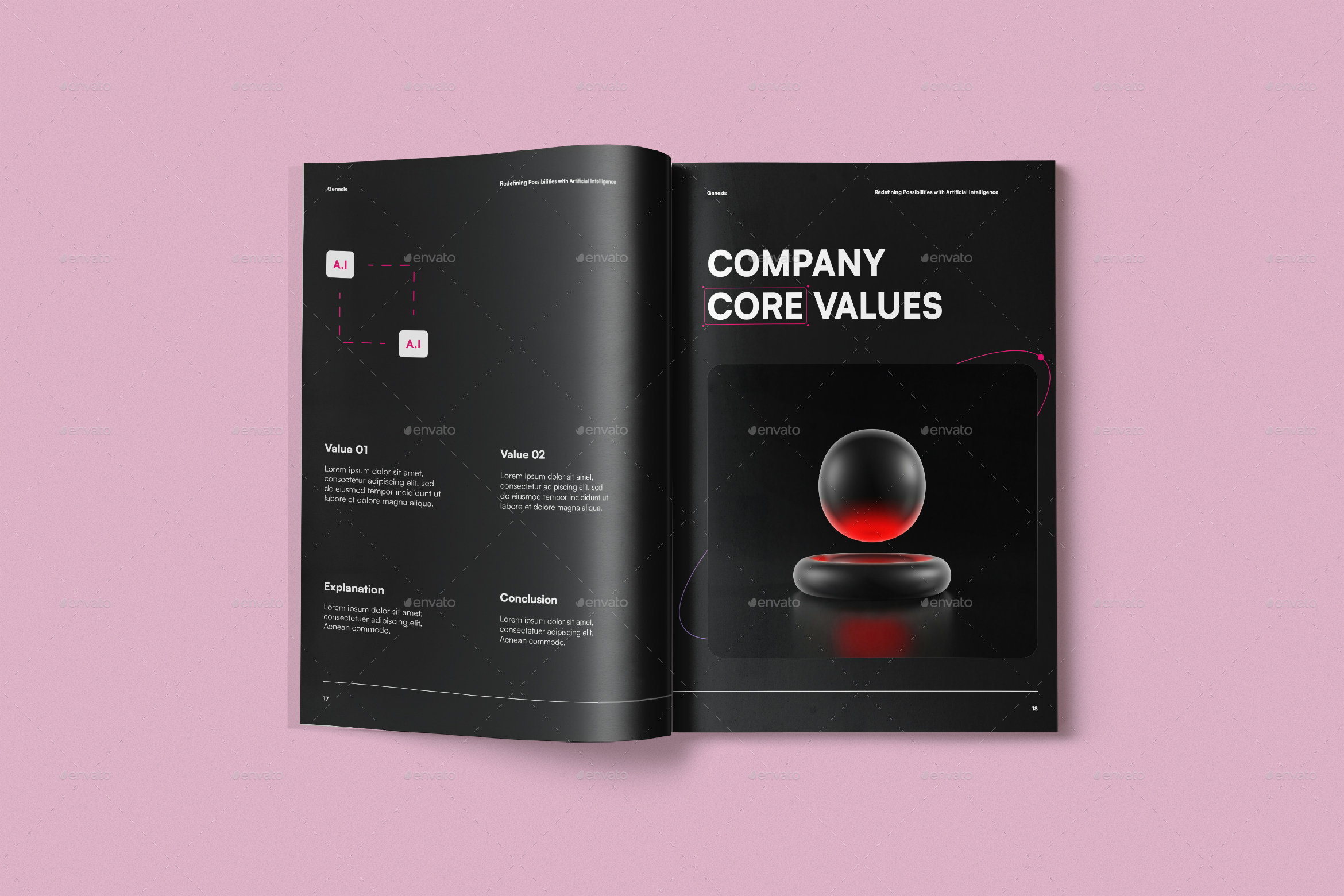 Red Gradient UI UX Style Company Profile, Print Templates | GraphicRiver