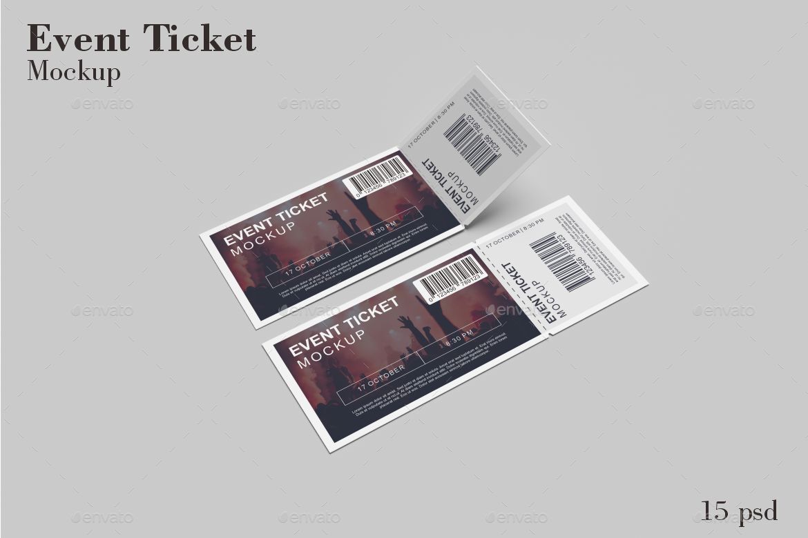 Event Ticket Mockup, Graphics | GraphicRiver