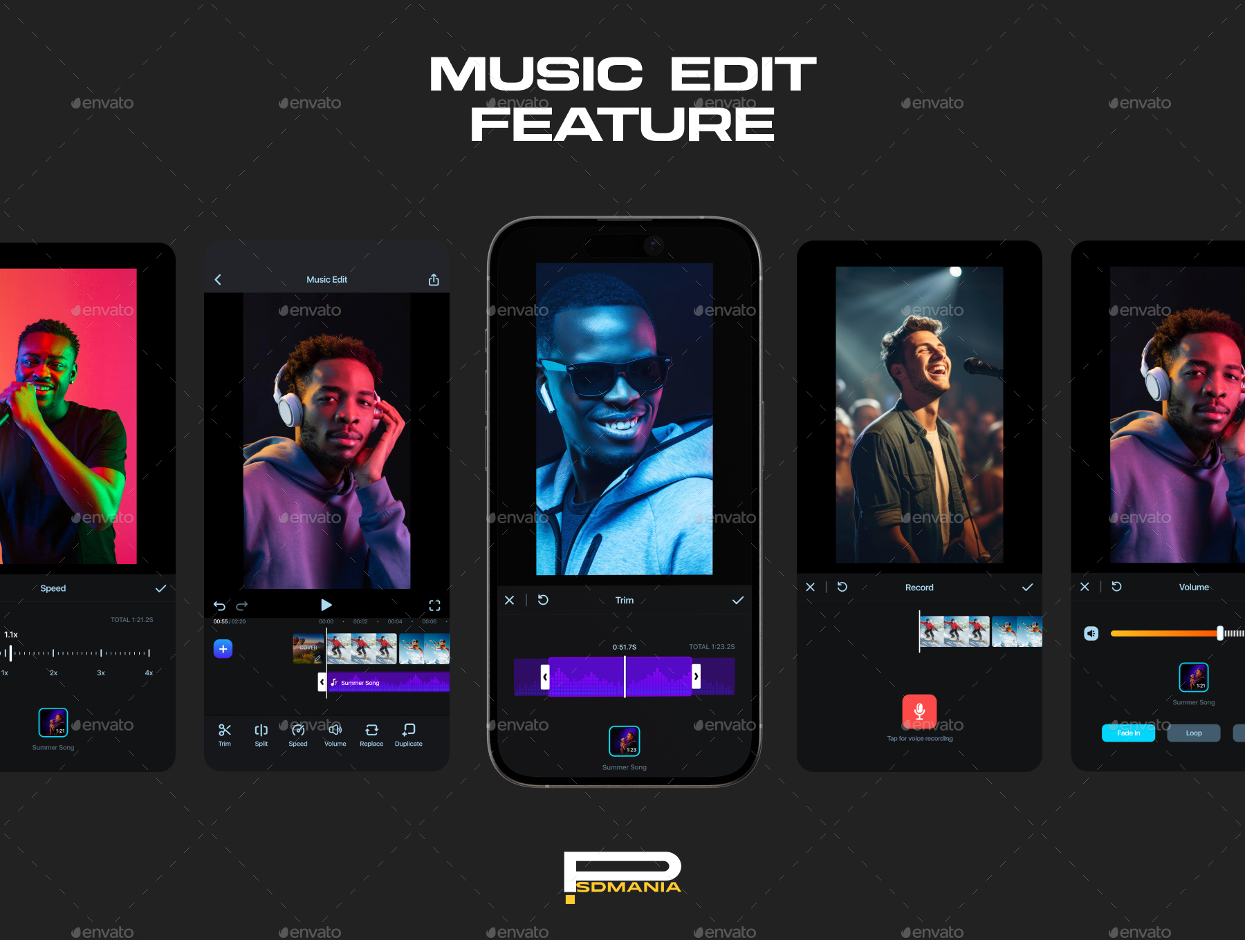 Psdmania: Video Editor App UI Kit Figma Template, Web Elements ...