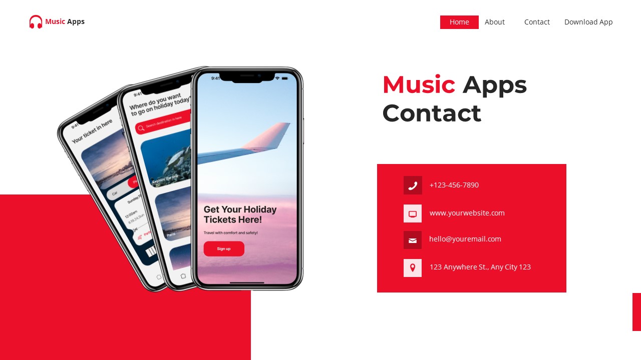Music Apps - Mobile App Powerpoint Templates, Presentation Templates