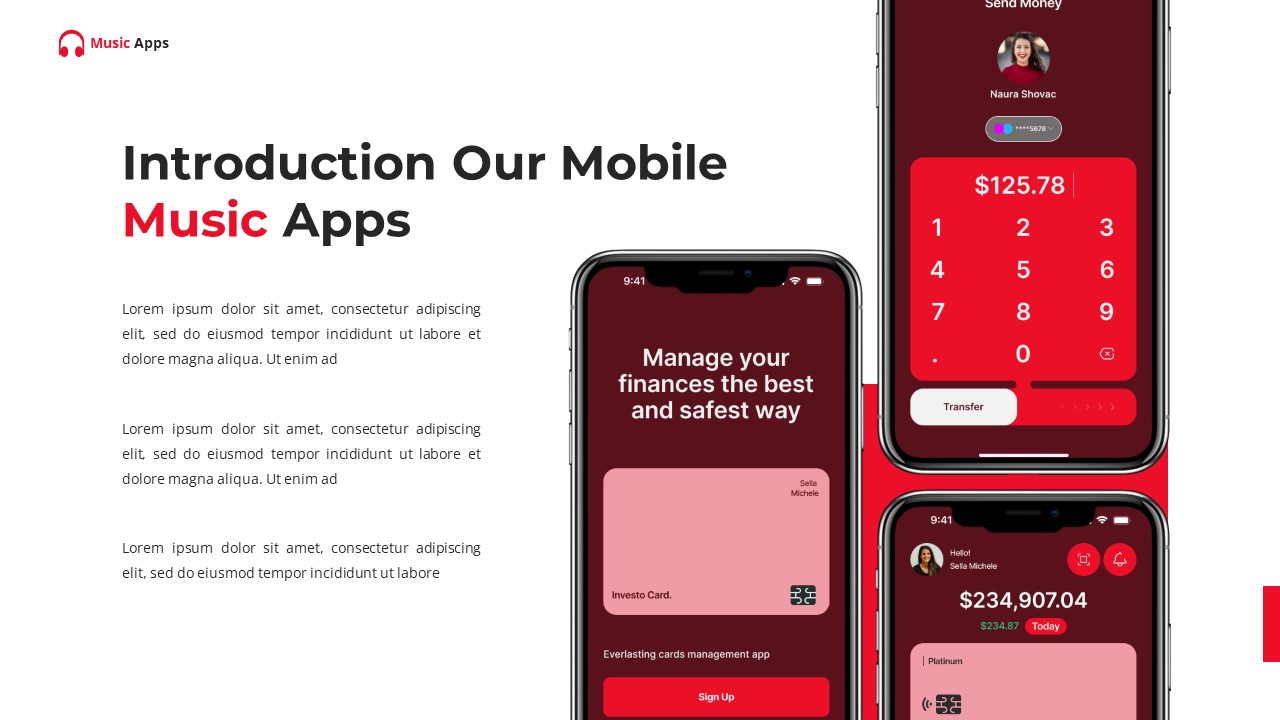 Music Apps - Mobile App Powerpoint Templates, Presentation Templates
