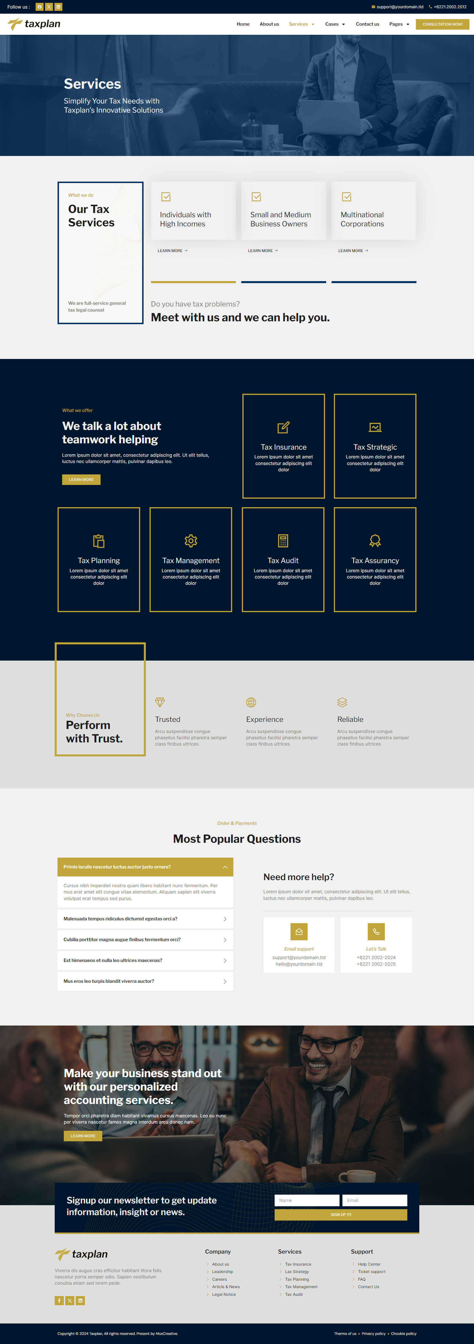TaxPlan - Tax Advisor & Financial Consulting Elementor Pro Template Kit ...