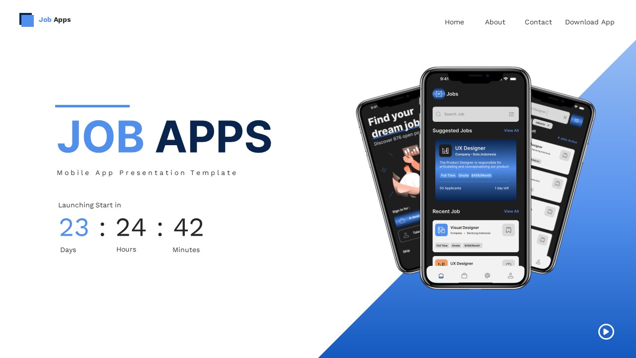 Job Apps - Mobile App Powerpoint Templates, Presentation Templates