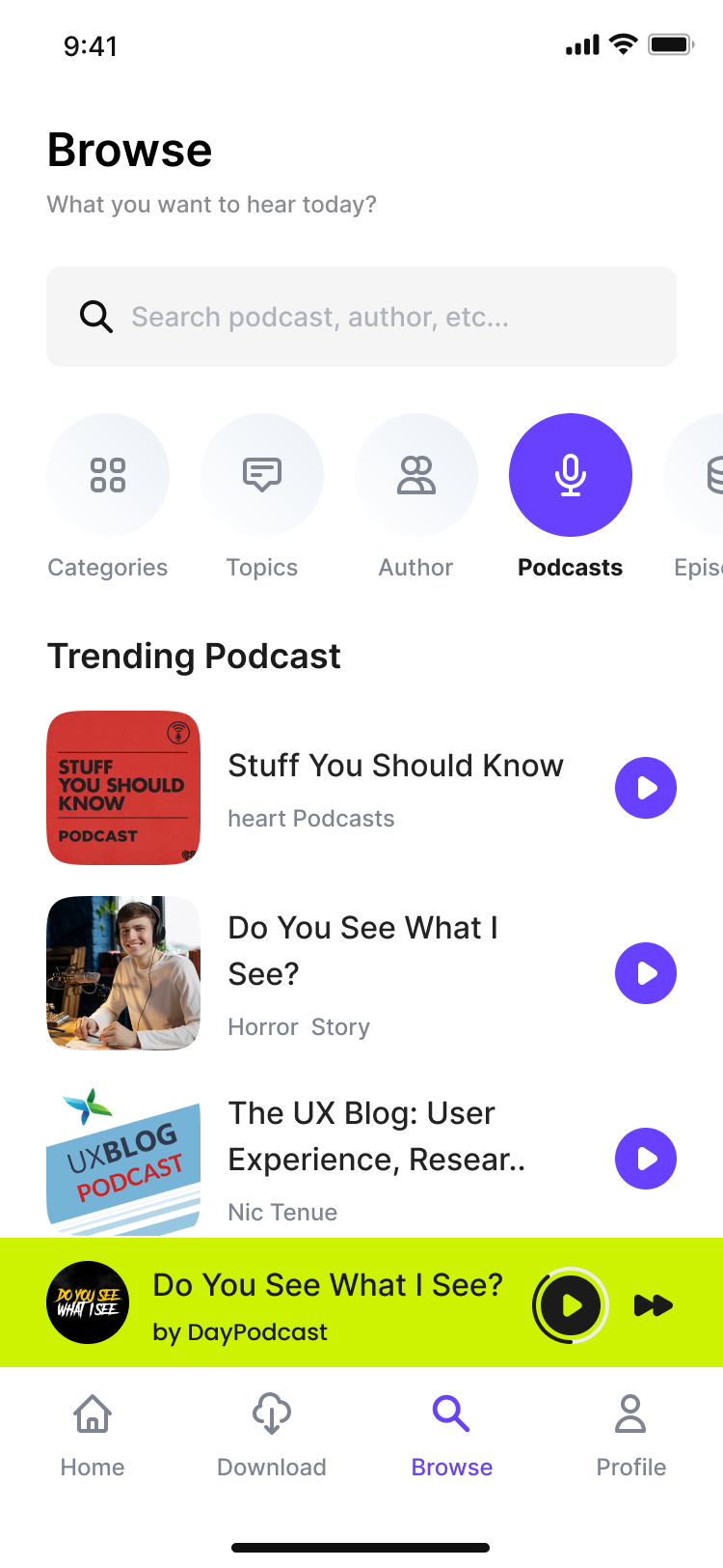 Corecast - Podcast App React Native CLI Ui Kit by JsmThemes | CodeCanyon