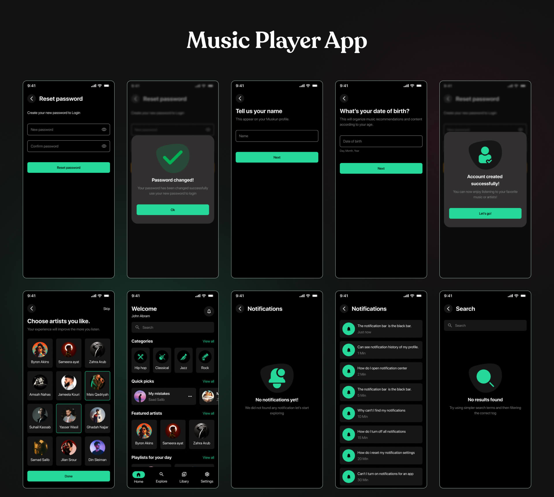 GrooveTune UI Template | Music player app in Flutter | Tunetunic App template by fluttersapp