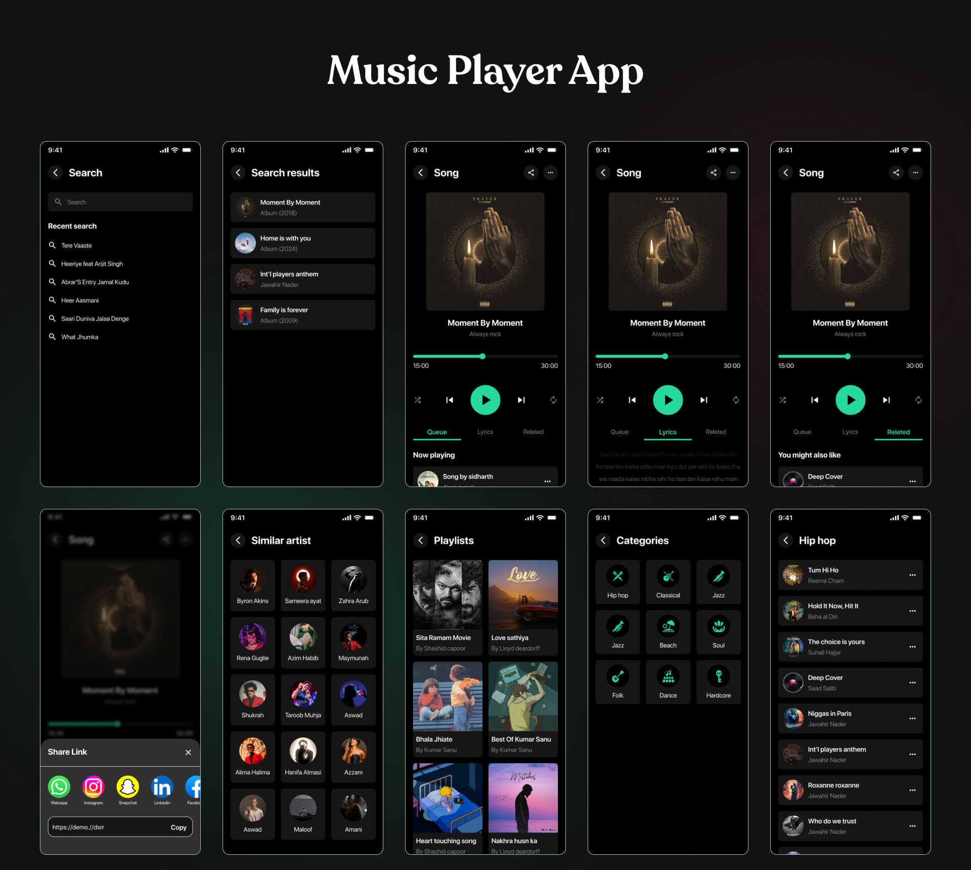 GrooveTune UI Template | Music player app in Flutter | Tunetunic App template by fluttersapp
