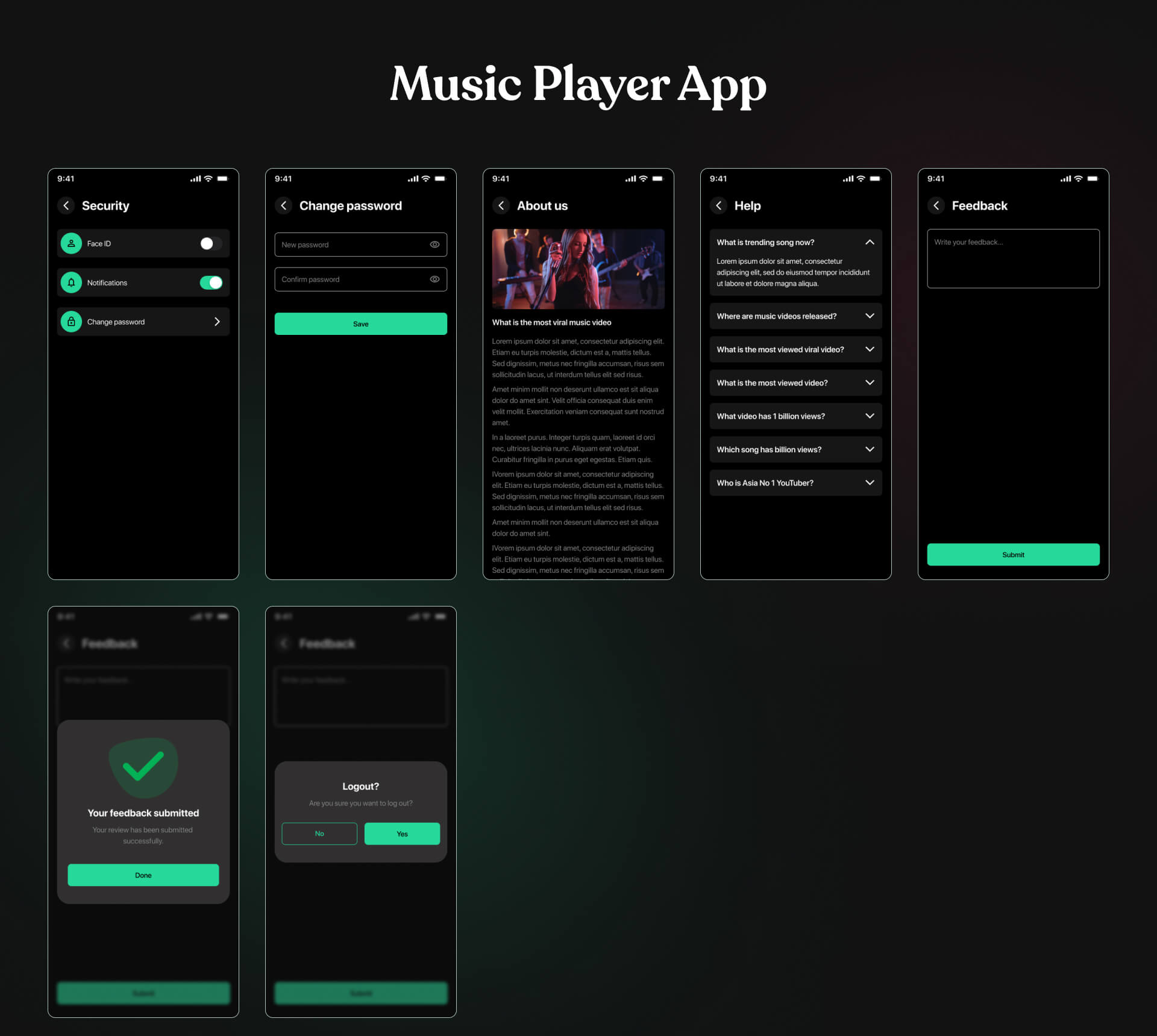 GrooveTune UI Template | Music player app in Flutter | Tunetunic App template by fluttersapp