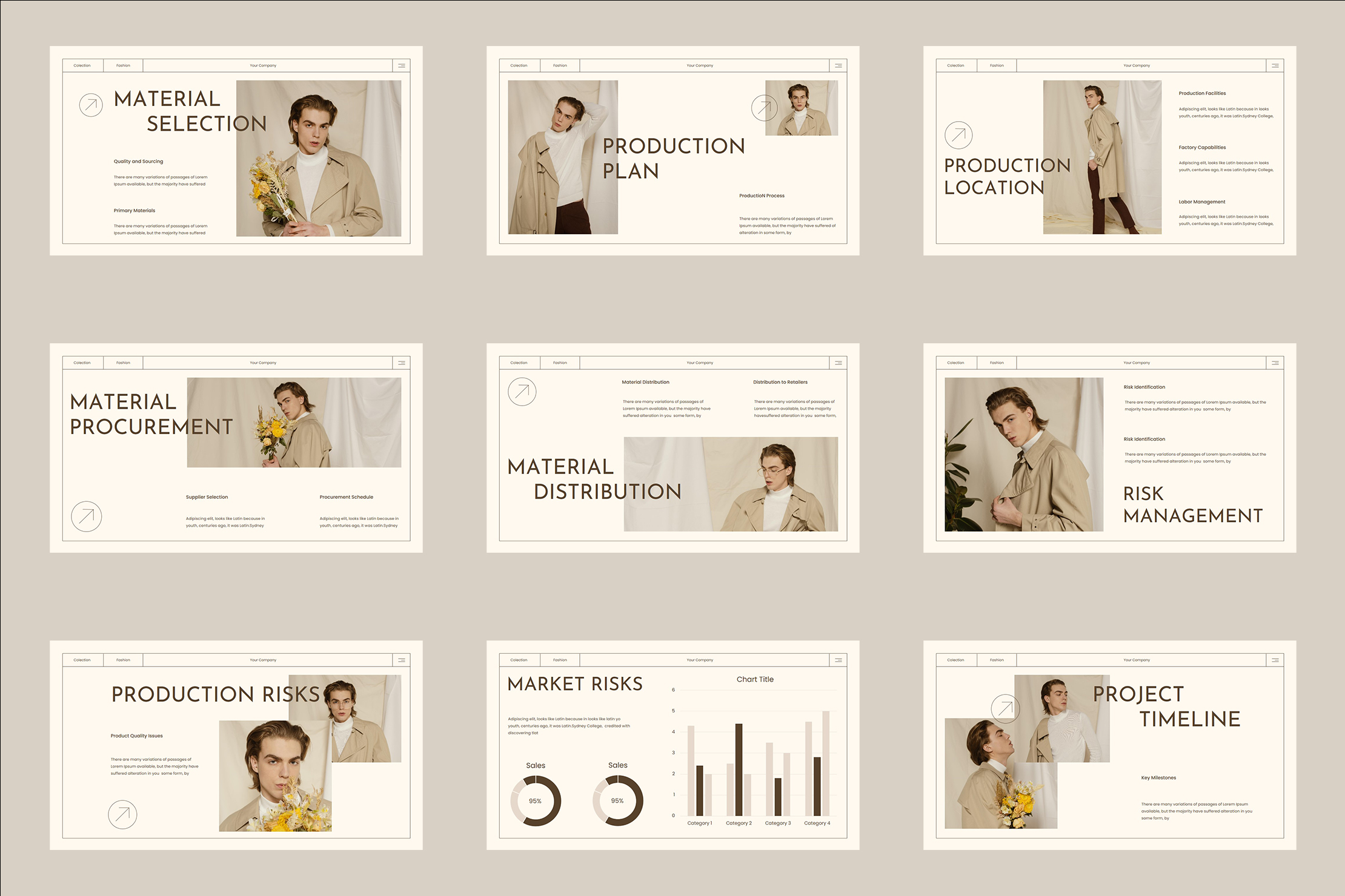 Cream Brown Outline Business Plan Presentation PowerPoint, Presentation ...