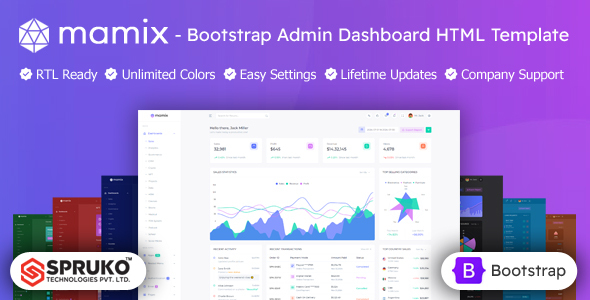 Mamix - Bootstrap HTML Admin Dashboard Template by SPRUKO | ThemeForest
