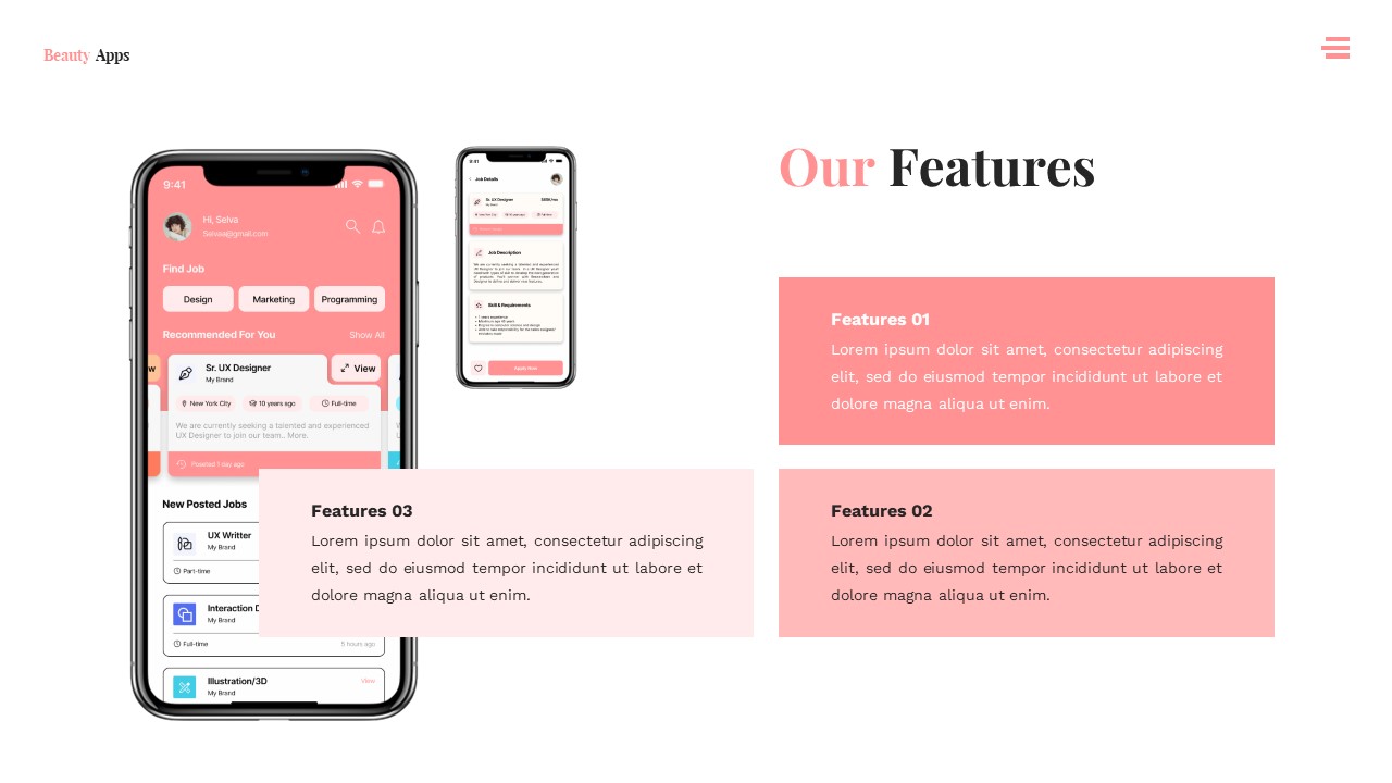 Beauty Apps - Mobile App Google Slide Templates, Presentation Templates