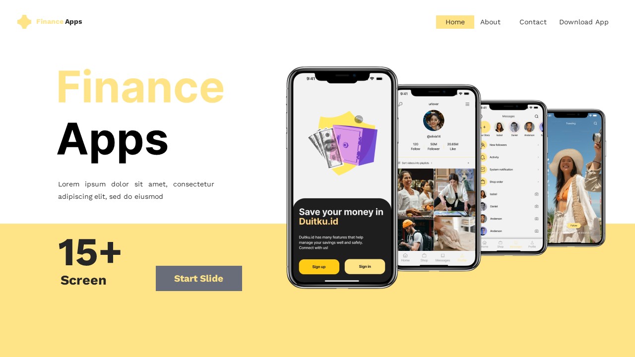 Finance Apps - Mobile App Google Slide Templates, Presentation Templates