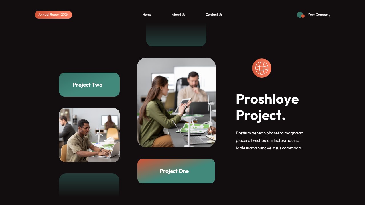 Black Green Orange Ui Ux Annual Report Presentation, Presentation Templates