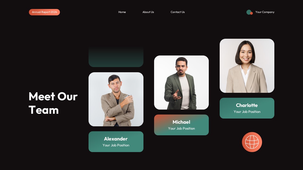 Black Green Orange Ui Ux Annual Report Presentation, Presentation Templates