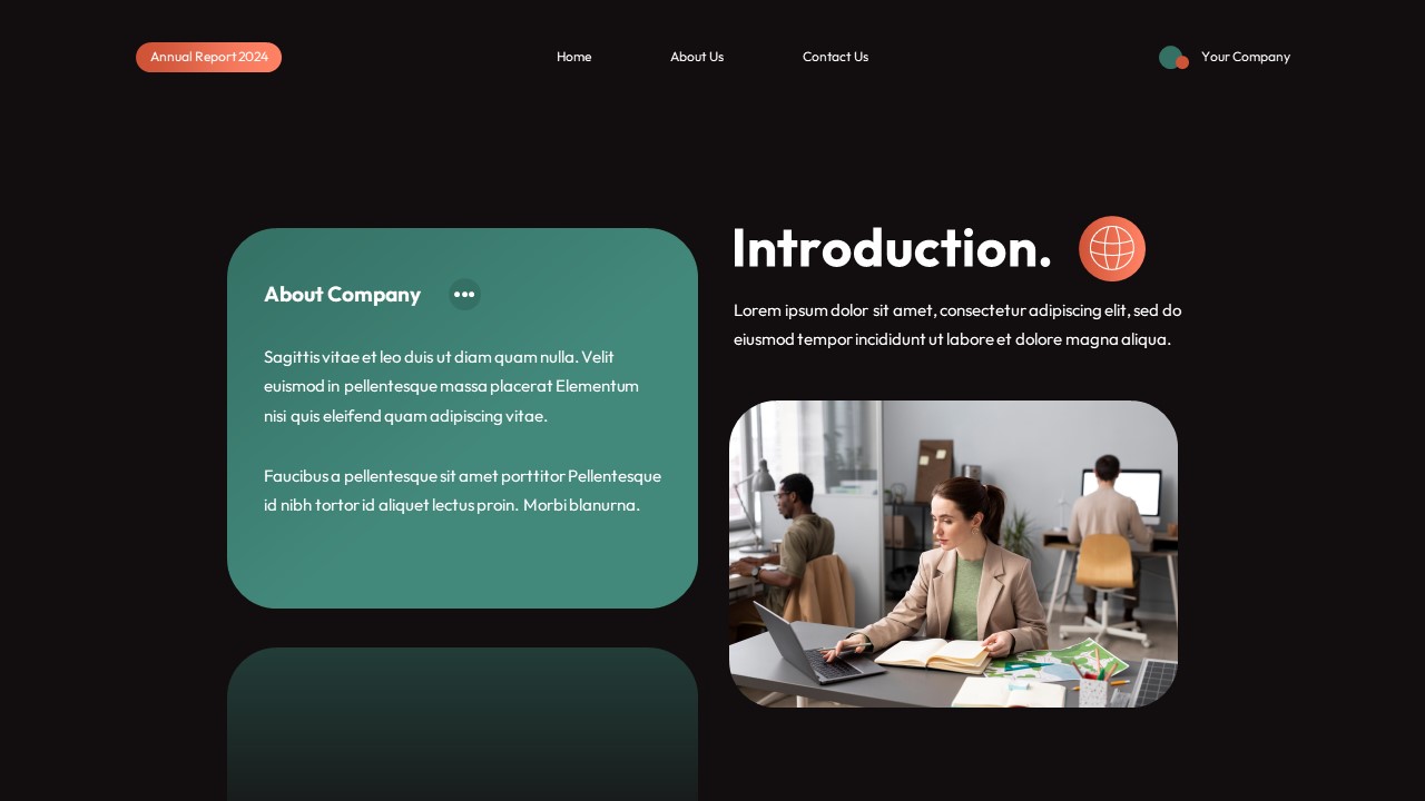 Black Green Orange Ui Ux Annual Report Presentation, Presentation Templates